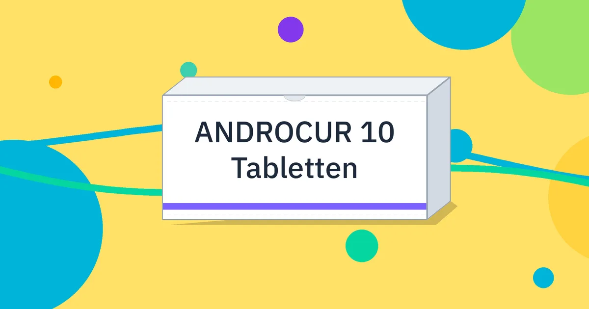 Symbolbild: Packung mit der Aufschrift ANDROCUR 10 Tabletten (PZN 02474825) – Verfügbarkeit und Bezug in Apotheken in Frankfurt am Main