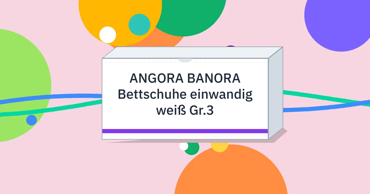 Symbolbild: Packung mit der Aufschrift ANGORA BANORA Bettschuhe einwandig weiß Gr.3 (PZN 01600624) – Verfügbarkeit und Bezug in Apotheken in Frankfurt am Main