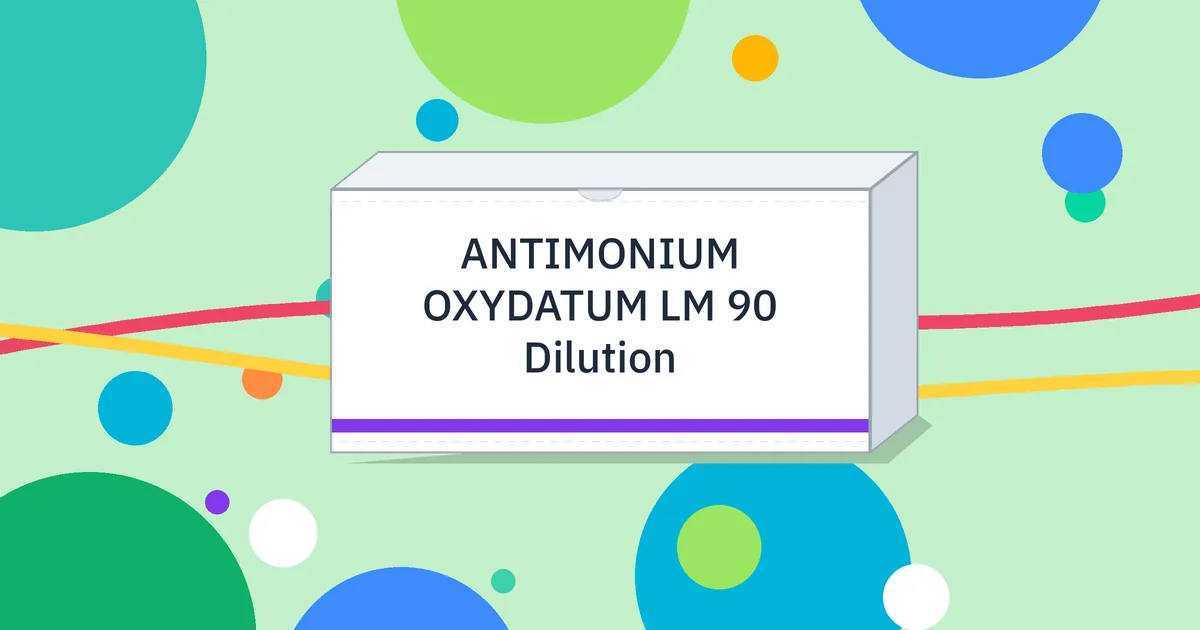 Symbolbild: Packung mit der Aufschrift ANTIMONIUM OXYDATUM LM 90 Dilution (PZN 13374972) – Verfügbarkeit und Bezug in Apotheken in Frankfurt am Main