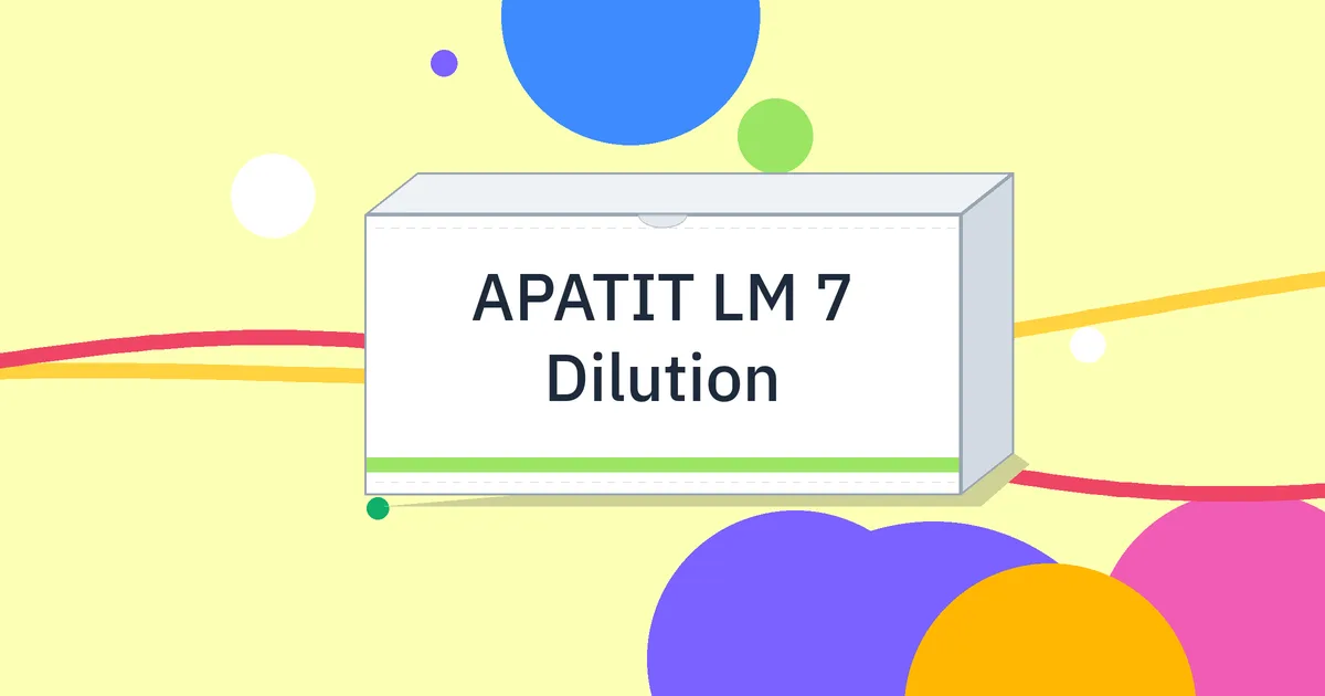 Symbolbild: Packung mit der Aufschrift APATIT LM 7 Dilution (PZN 13377189) – Verfügbarkeit und Bezug in Apotheken in Frankfurt am Main