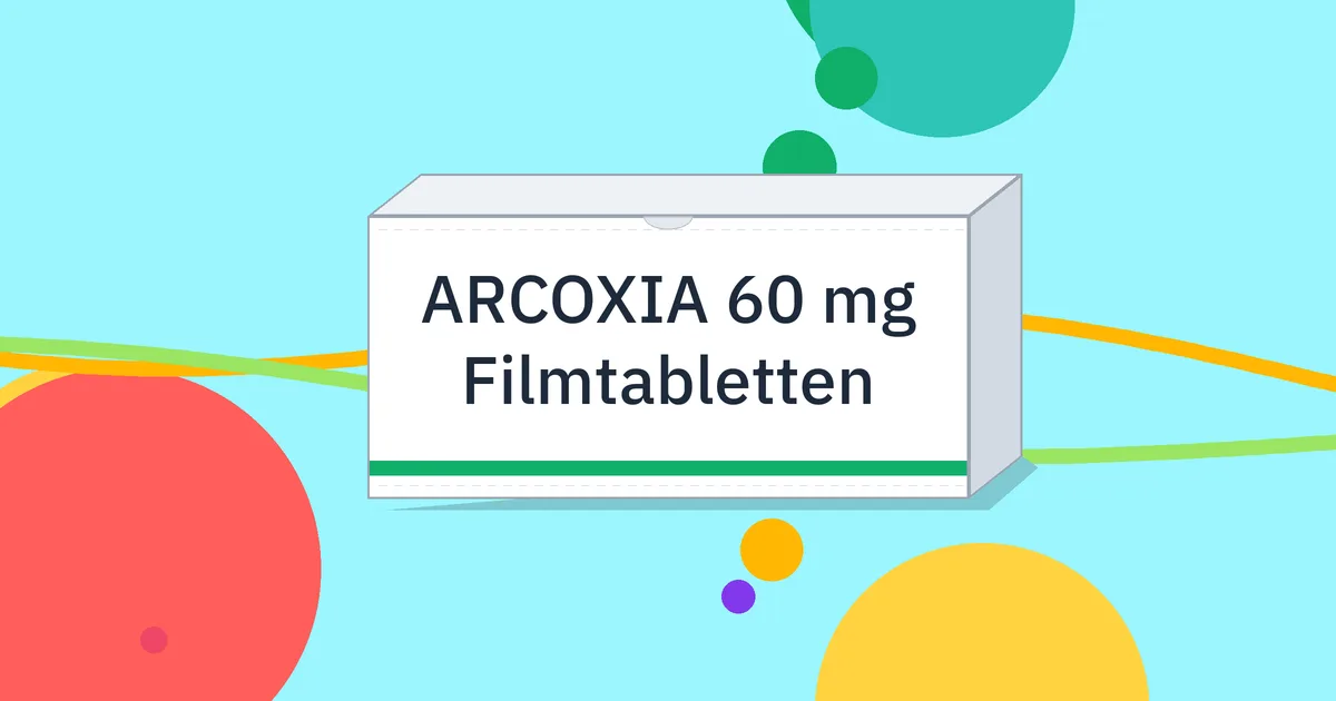 Symbolbild: Packung mit der Aufschrift ARCOXIA 60 mg Filmtabletten (PZN 06706416) – Verfügbarkeit und Bezug in Apotheken in Frankfurt am Main