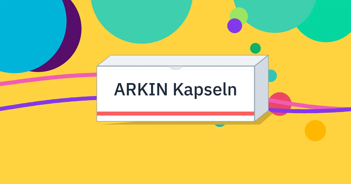 Symbolbild: Packung mit der Aufschrift ARKIN Kapseln (PZN 10795673) – Verfügbarkeit und Bezug in Apotheken in Frankfurt am Main