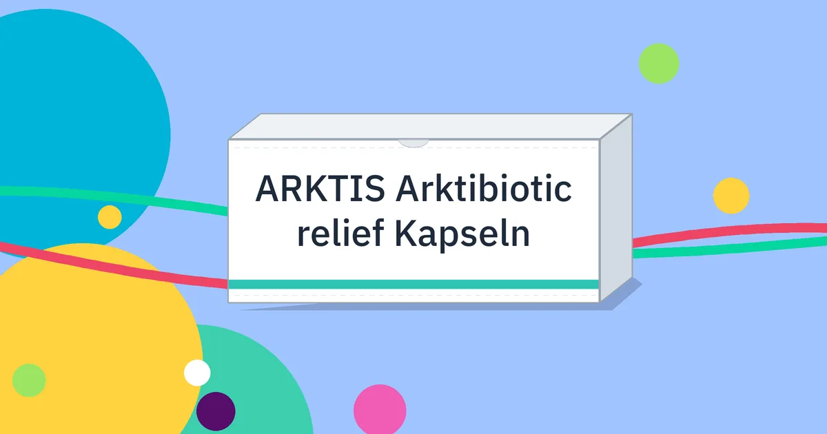 Symbolbild: Packung mit der Aufschrift ARKTIS Arktibiotic relief Kapseln (PZN 19178930) – Verfügbarkeit und Bezug in Apotheken in Frankfurt am Main