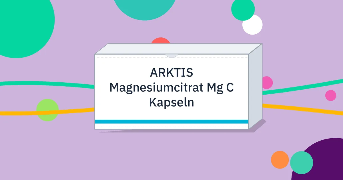 Symbolbild: Packung mit der Aufschrift ARKTIS Magnesiumcitrat Mg C Kapseln (PZN 16024416) – Verfügbarkeit und Bezug in Apotheken in Frankfurt am Main