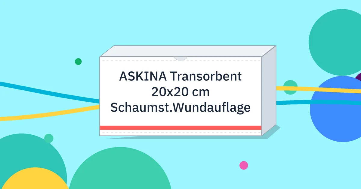Symbolbild: Packung mit der Aufschrift ASKINA Transorbent 20x20 cm Schaumst.Wundauflage (PZN 16001711) – Verfügbarkeit und Bezug in Apotheken in Frankfurt am Main