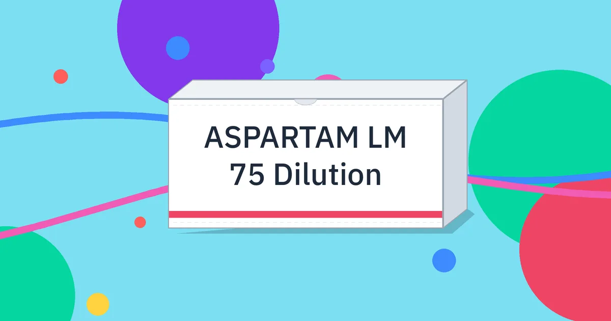 Symbolbild: Packung mit der Aufschrift ASPARTAM LM 75 Dilution (PZN 12782261) – Verfügbarkeit und Bezug in Apotheken in Frankfurt am Main
