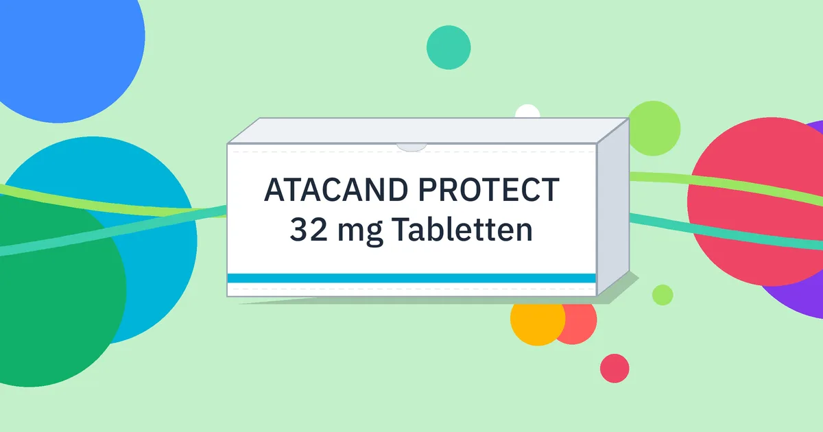 Symbolbild: Packung mit der Aufschrift ATACAND PROTECT 32 mg Tabletten (PZN 16511688) – Verfügbarkeit und Bezug in Apotheken in Frankfurt am Main
