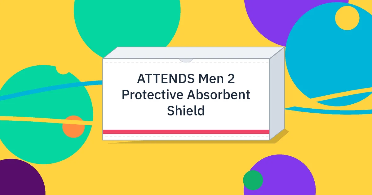 Symbolbild: Packung mit der Aufschrift ATTENDS Men 2 Protective Absorbent Shield (PZN 18399190) – Verfügbarkeit und Bezug in Apotheken in Frankfurt am Main