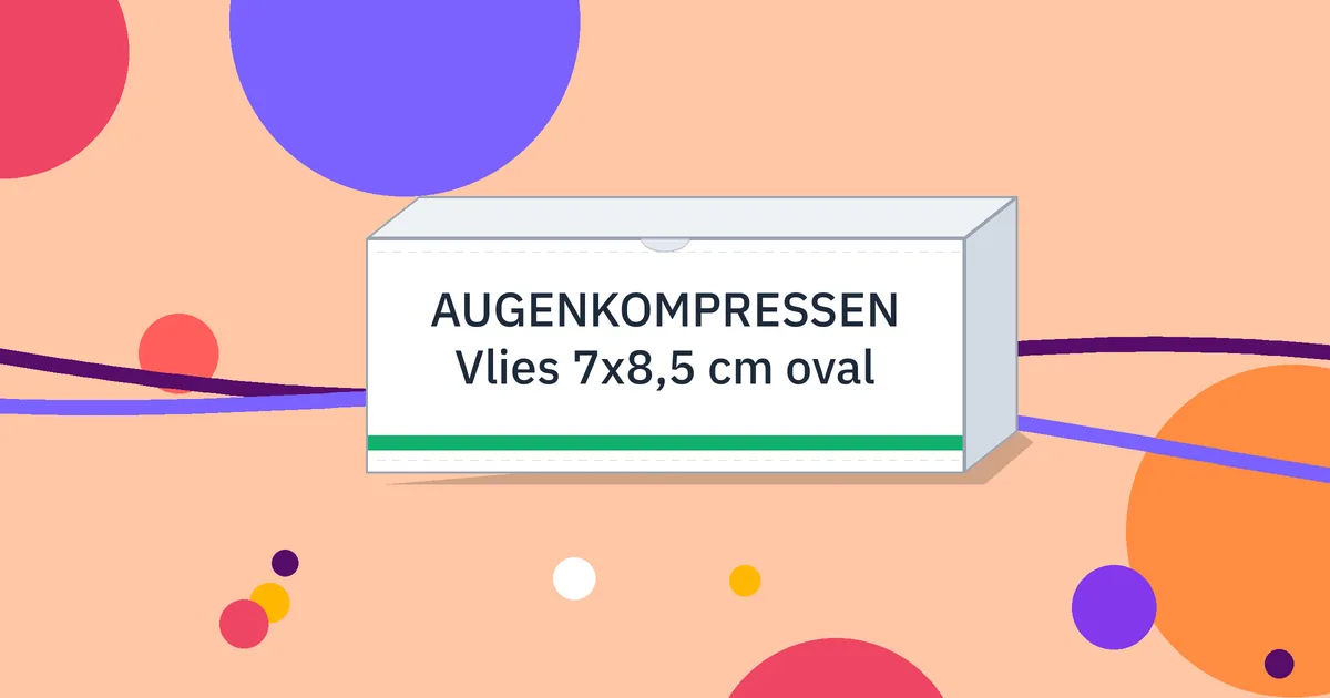 Symbolbild: Packung mit der Aufschrift AUGENKOMPRESSEN Vlies 7x8,5 cm oval (PZN 02435297) – Verfügbarkeit und Bezug in Apotheken in Frankfurt am Main