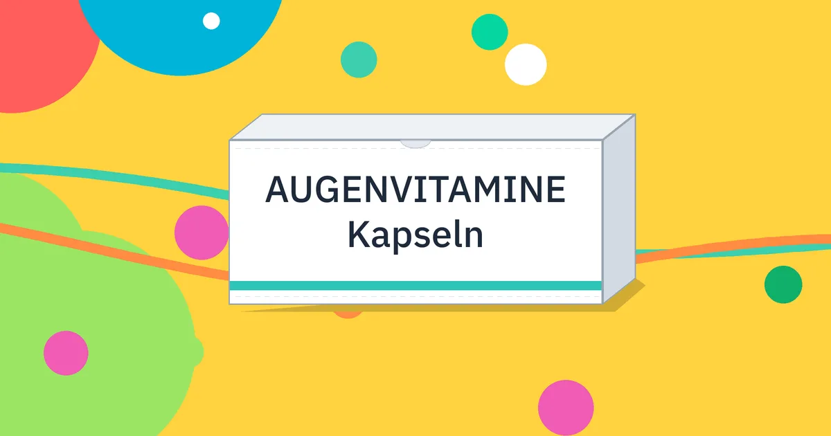 Symbolbild: Packung mit der Aufschrift AUGENVITAMINE Kapseln (PZN 08649409) – Verfügbarkeit und Bezug in Apotheken in Frankfurt am Main