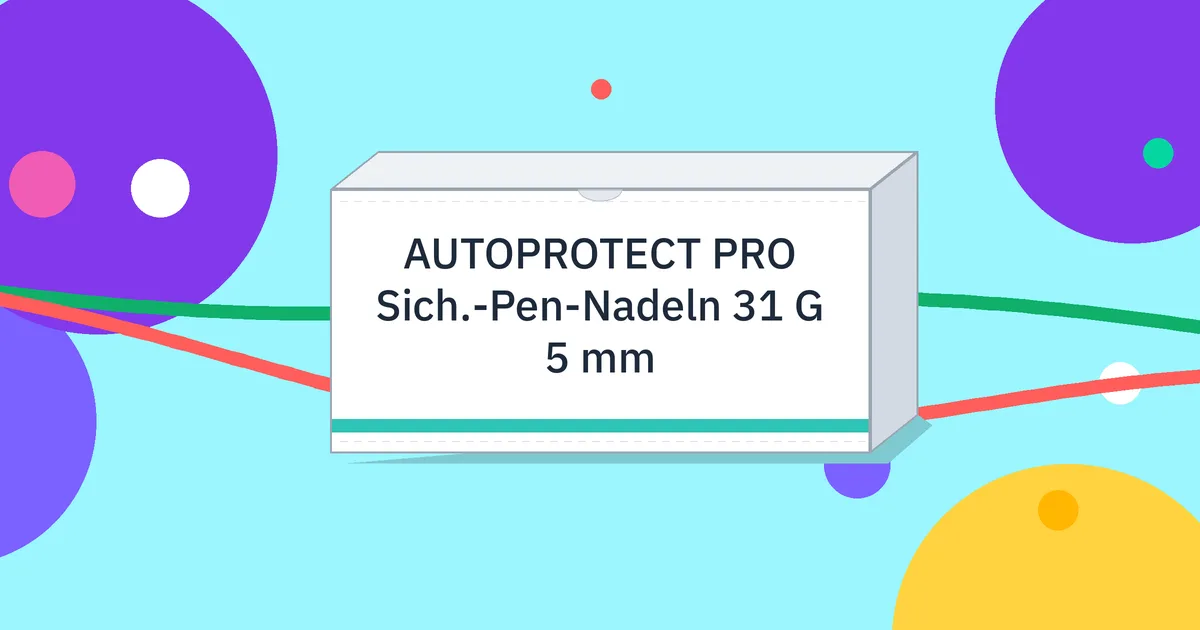 Symbolbild: Packung mit der Aufschrift AUTOPROTECT PRO Sich.-Pen-Nadeln 31 G 5 mm (PZN 19645768) – Verfügbarkeit und Bezug in Apotheken in Frankfurt am Main