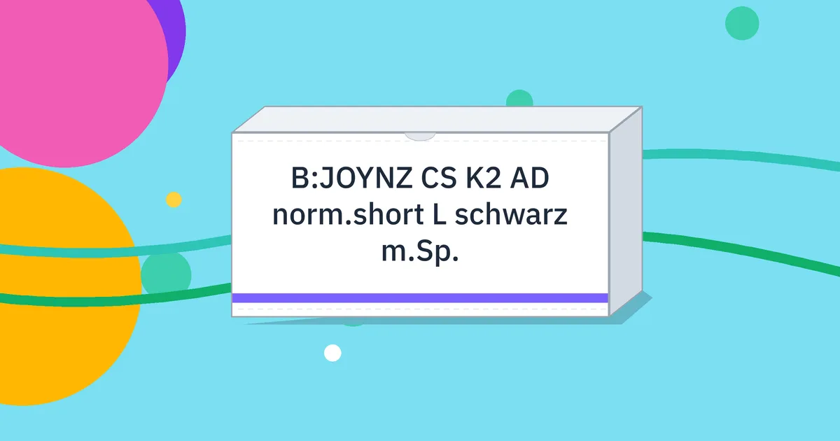 Symbolbild: Packung mit der Aufschrift B:JOYNZ CS K2 AD norm.short L schwarz m.Sp. (PZN 20525242) – Verfügbarkeit und Bezug in Apotheken in Frankfurt am Main