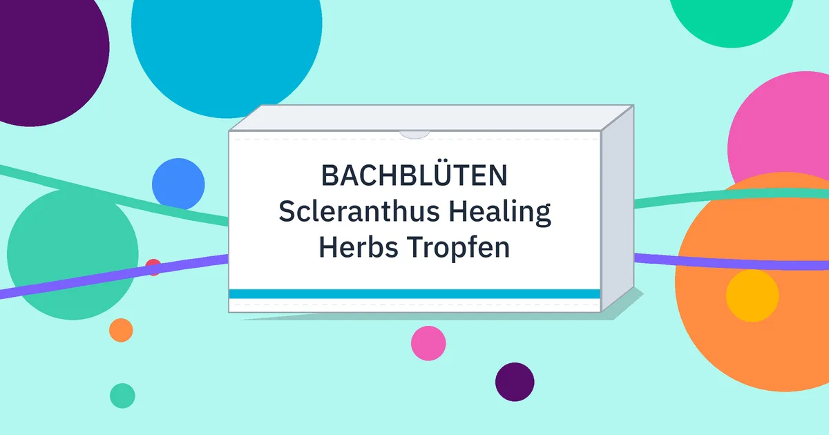 Symbolbild: Packung mit der Aufschrift BACHBLÜTEN Scleranthus Healing Herbs Tropfen (PZN 07365242) – Verfügbarkeit und Bezug in Apotheken in Frankfurt am Main