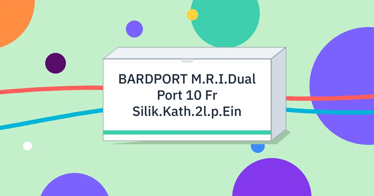 Symbolbild: Packung mit der Aufschrift BARDPORT M.R.I.Dual Port 10 Fr Silik.Kath.2l.p.Ein (PZN 02755694) – Verfügbarkeit und Bezug in Apotheken in Frankfurt am Main