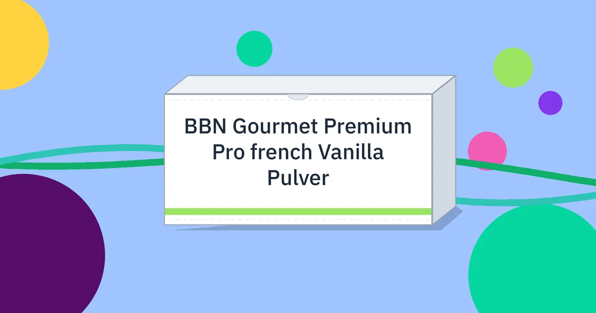 Symbolbild: Packung mit der Aufschrift BBN Gourmet Premium Pro french Vanilla Pulver (PZN 16853555) – Verfügbarkeit und Bezug in Apotheken in Frankfurt am Main