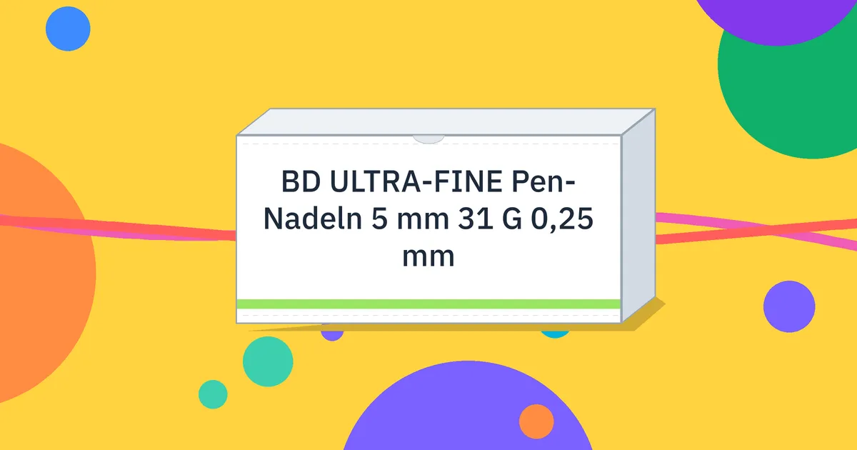Symbolbild: Packung mit der Aufschrift BD ULTRA-FINE Pen-Nadeln 5 mm 31 G 0,25 mm (PZN 20059277) – Verfügbarkeit und Bezug in Apotheken in Frankfurt am Main