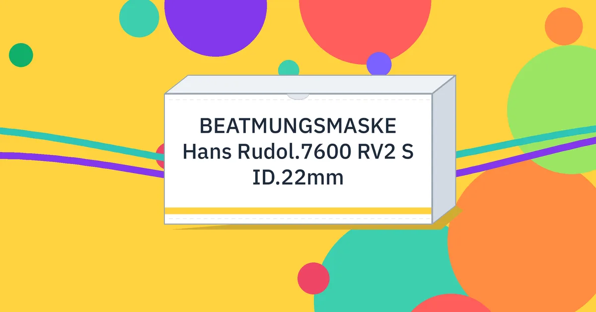 Symbolbild: Packung mit der Aufschrift BEATMUNGSMASKE Hans Rudol.7600 RV2 S ID.22mm (PZN 17303584) – Verfügbarkeit und Bezug in Apotheken in Frankfurt am Main