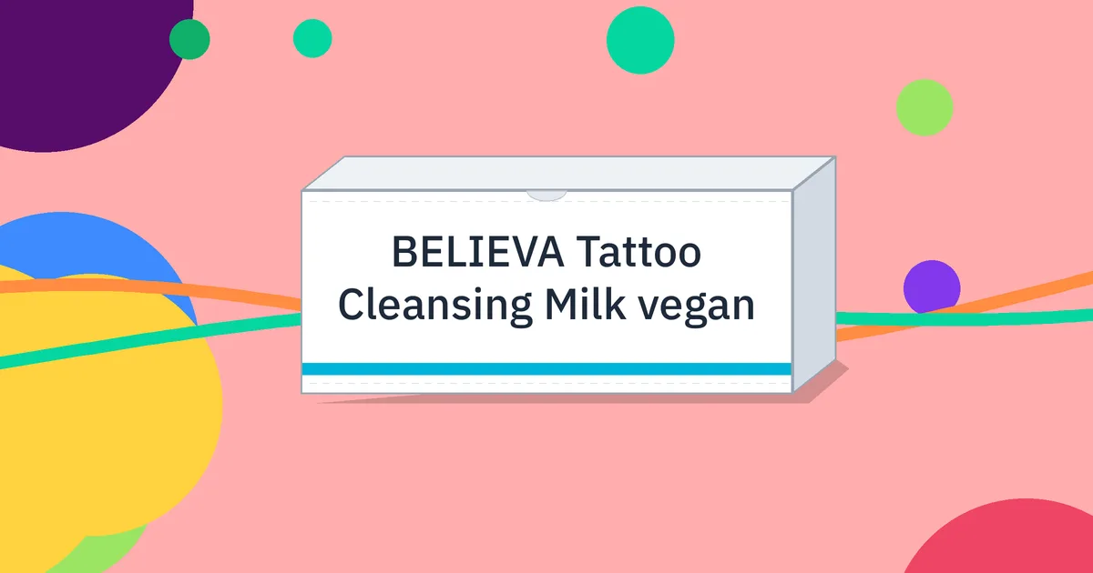 Symbolbild: Packung mit der Aufschrift BELIEVA Tattoo Cleansing Milk vegan (PZN 14238797) – Verfügbarkeit und Bezug in Apotheken in Frankfurt am Main