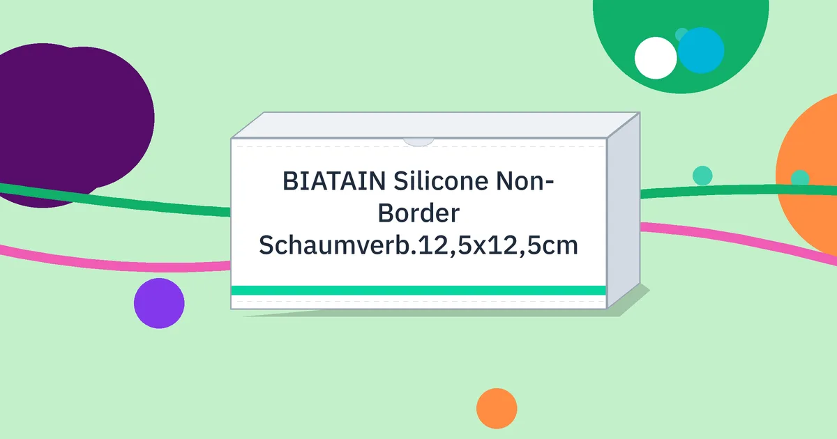 Symbolbild: Packung mit der Aufschrift BIATAIN Silicone Non-Border Schaumverb.12,5x12,5cm (PZN 18314555) – Verfügbarkeit und Bezug in Apotheken in Frankfurt am Main