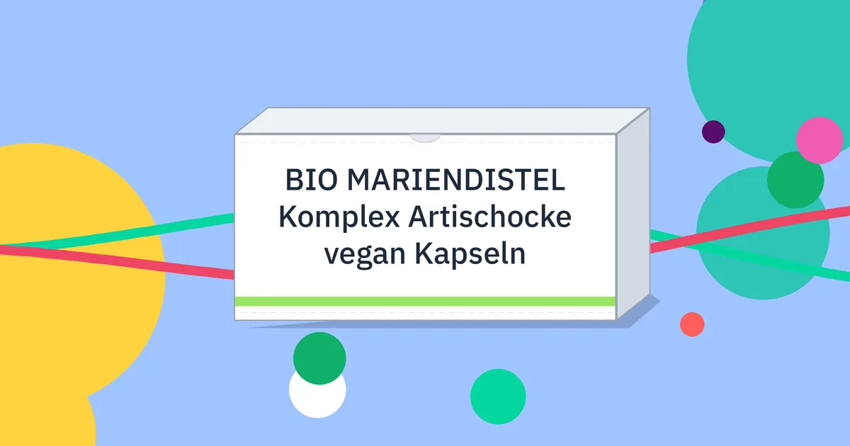 Symbolbild: Packung mit der Aufschrift BIO MARIENDISTEL Komplex Artischocke vegan Kapseln (PZN 18362092) – Verfügbarkeit und Bezug in Apotheken in Frankfurt am Main