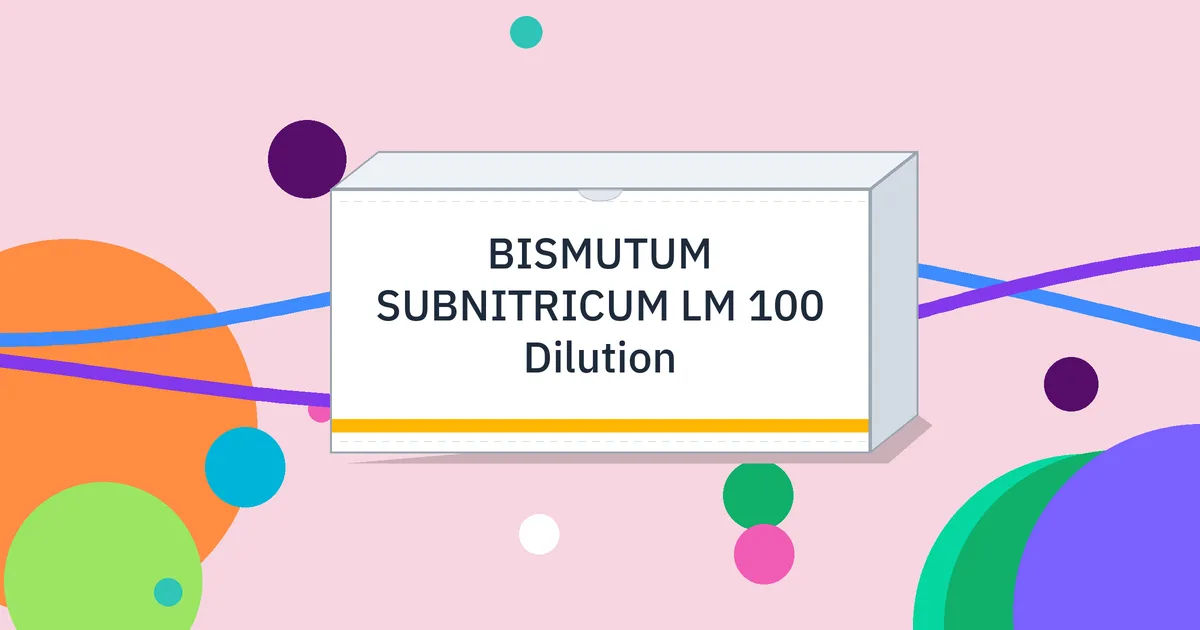 Symbolbild: Packung mit der Aufschrift BISMUTUM SUBNITRICUM LM 100 Dilution (PZN 13389212) – Verfügbarkeit und Bezug in Apotheken in Frankfurt am Main