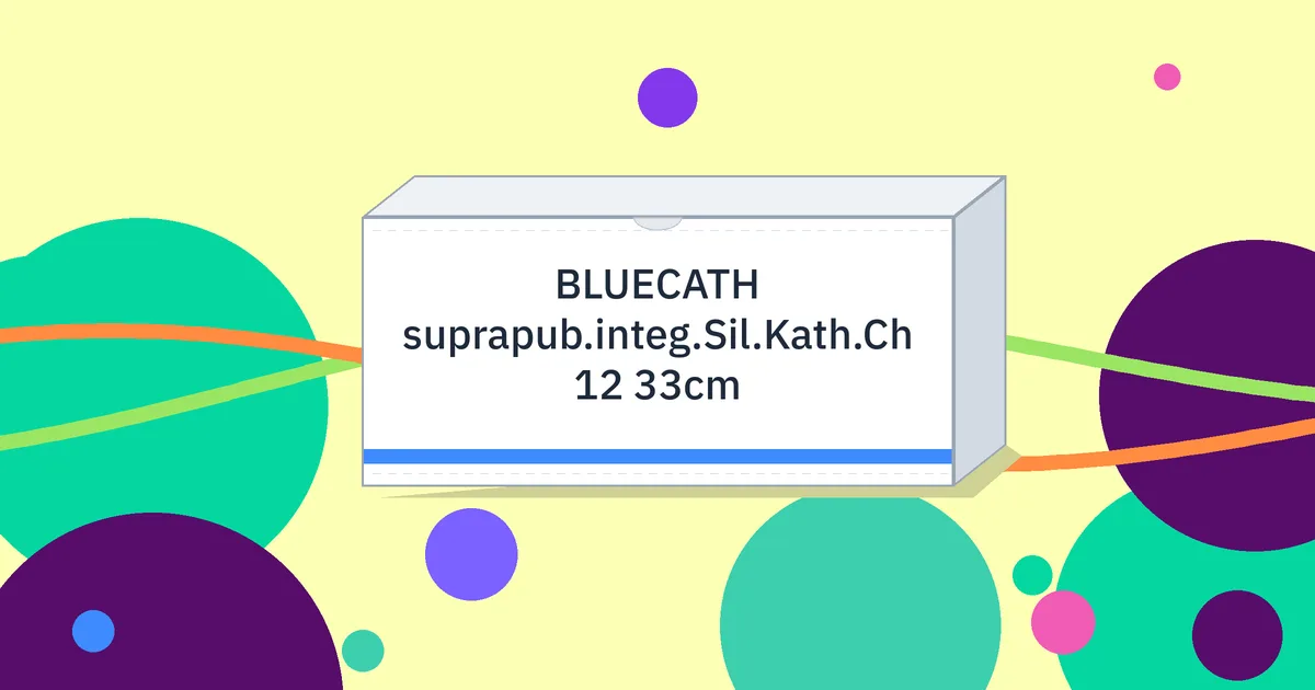 Symbolbild: Packung mit der Aufschrift BLUECATH suprapub.integ.Sil.Kath.Ch 12 33cm (PZN 11851149) – Verfügbarkeit und Bezug in Apotheken in Frankfurt am Main