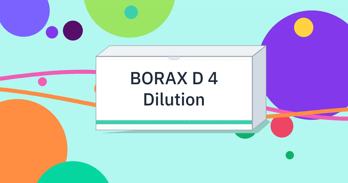 Symbolbild: Packung mit der Aufschrift BORAX D 4 Dilution (PZN 02608800) – Verfügbarkeit und Bezug in Apotheken in Frankfurt am Main