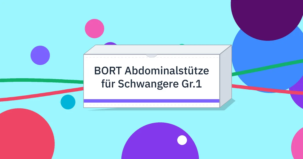 Symbolbild: Packung mit der Aufschrift BORT Abdominalstütze für Schwangere Gr.1 (PZN 00945025) – Verfügbarkeit und Bezug in Apotheken in Frankfurt am Main