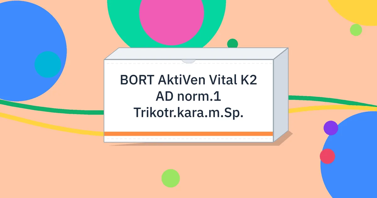 Symbolbild: Packung mit der Aufschrift BORT AktiVen Vital K2 AD norm.1 Trikotr.kara.m.Sp. (PZN 12549398) – Verfügbarkeit und Bezug in Apotheken in Frankfurt am Main