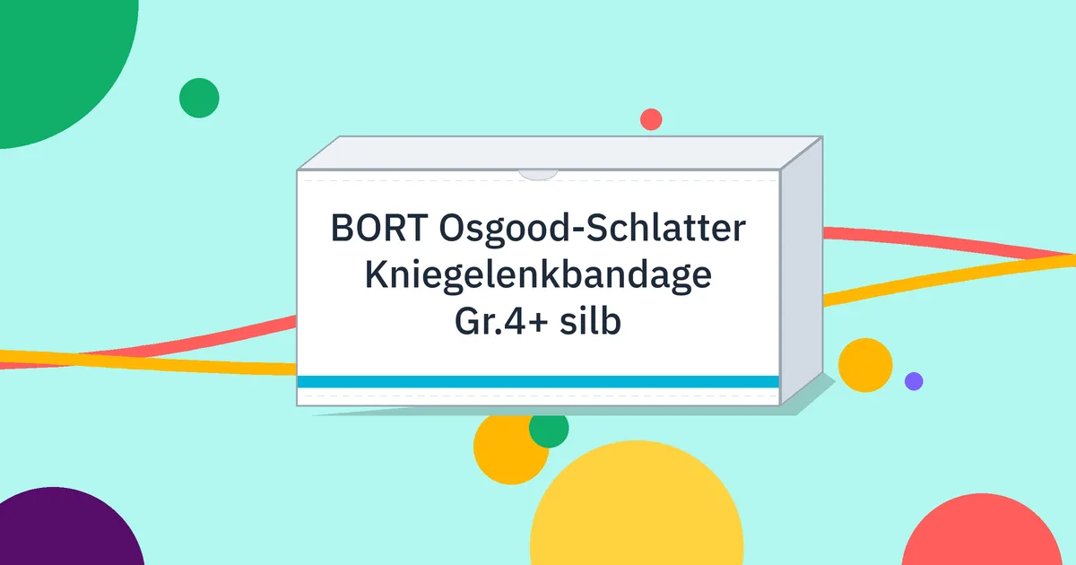Symbolbild: Packung mit der Aufschrift BORT Osgood-Schlatter Kniegelenkbandage Gr.4+ silb (PZN 16845030) – Verfügbarkeit und Bezug in Apotheken in Frankfurt am Main