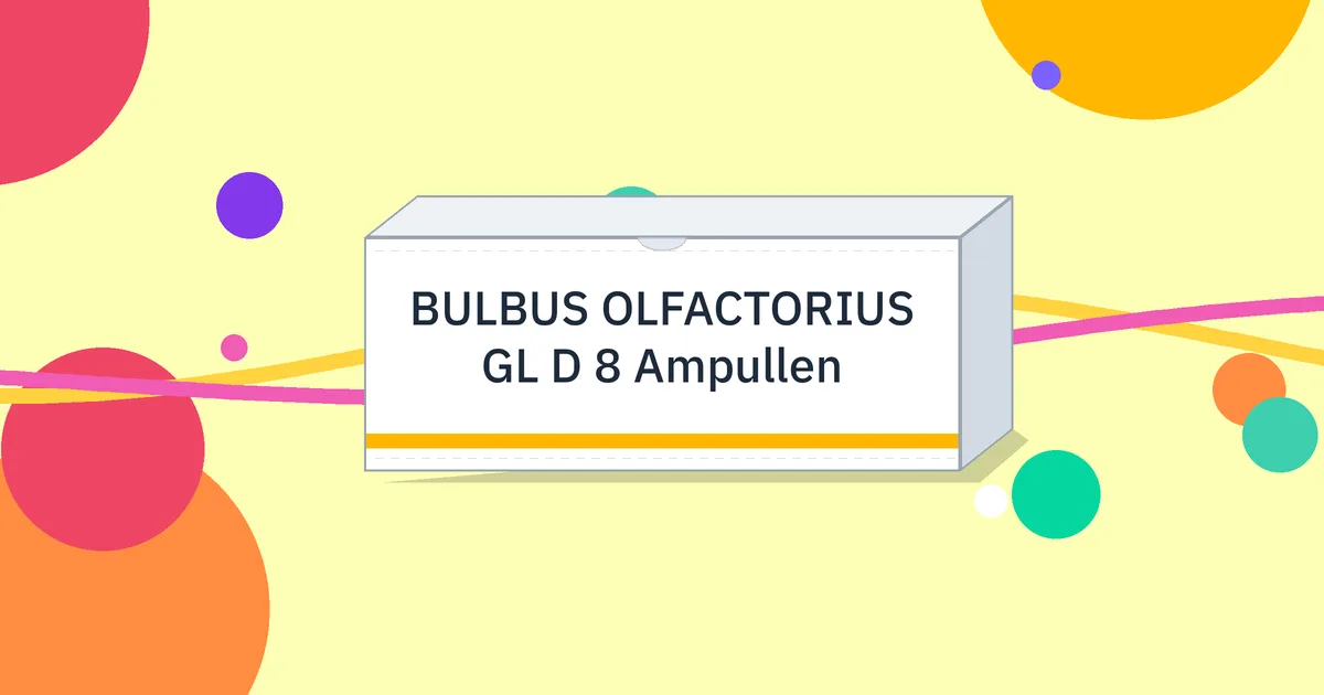 Symbolbild: Packung mit der Aufschrift BULBUS OLFACTORIUS GL D 8 Ampullen (PZN 02909631) – Verfügbarkeit und Bezug in Apotheken in Frankfurt am Main