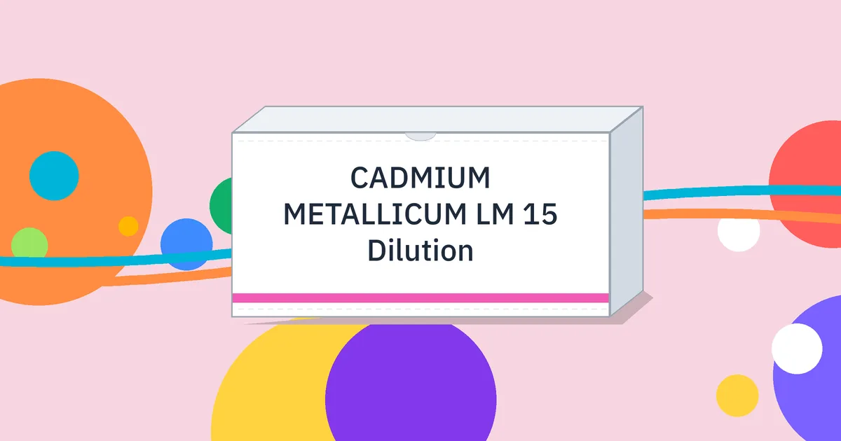 Symbolbild: Packung mit der Aufschrift CADMIUM METALLICUM LM 15 Dilution (PZN 13400267) – Verfügbarkeit und Bezug in Apotheken in Frankfurt am Main