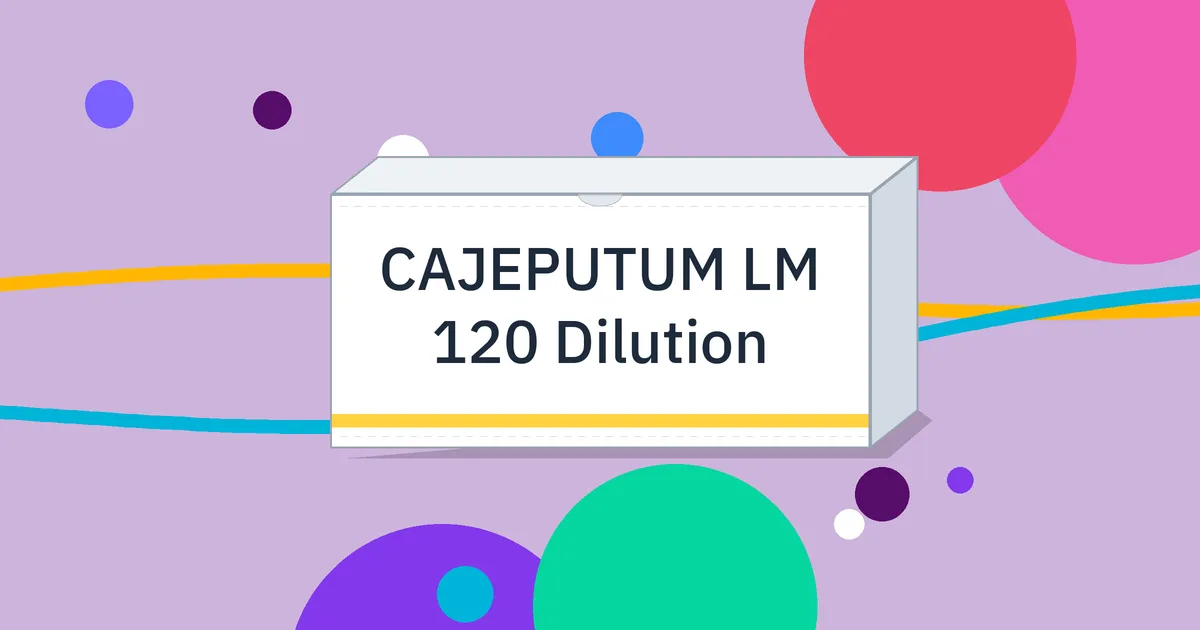 Symbolbild: Packung mit der Aufschrift CAJEPUTUM LM 120 Dilution (PZN 12799882) – Verfügbarkeit und Bezug in Apotheken in Frankfurt am Main