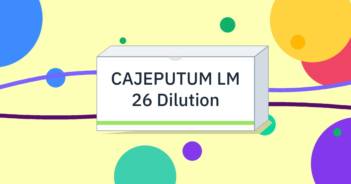 Symbolbild: Packung mit der Aufschrift CAJEPUTUM LM 26 Dilution (PZN 12799729) – Verfügbarkeit und Bezug in Apotheken in Frankfurt am Main