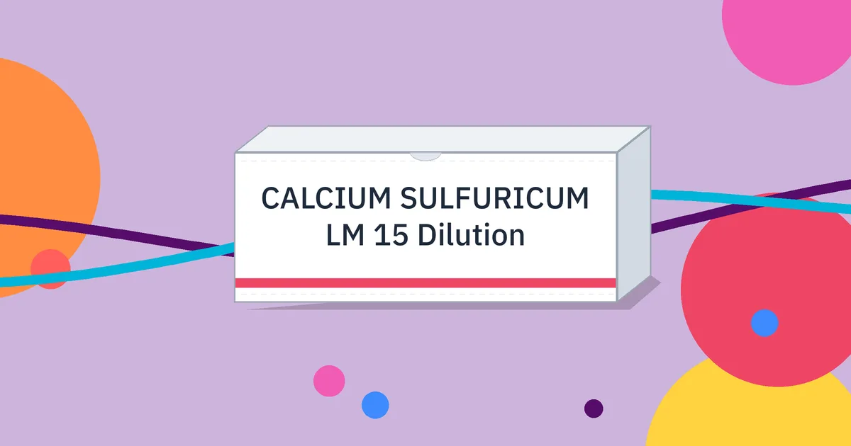 Symbolbild: Packung mit der Aufschrift CALCIUM SULFURICUM LM 15 Dilution (PZN 12807009) – Verfügbarkeit und Bezug in Apotheken in Frankfurt am Main