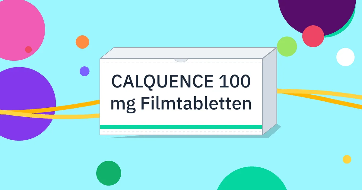 Symbolbild: Packung mit der Aufschrift CALQUENCE 100 mg Filmtabletten (PZN 19276590) – Verfügbarkeit und Bezug in Apotheken in Frankfurt am Main