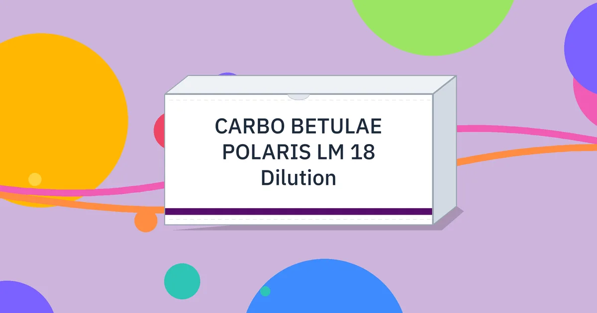 Symbolbild: Packung mit der Aufschrift CARBO BETULAE POLARIS LM 18 Dilution (PZN 13764288) – Verfügbarkeit und Bezug in Apotheken in Frankfurt am Main