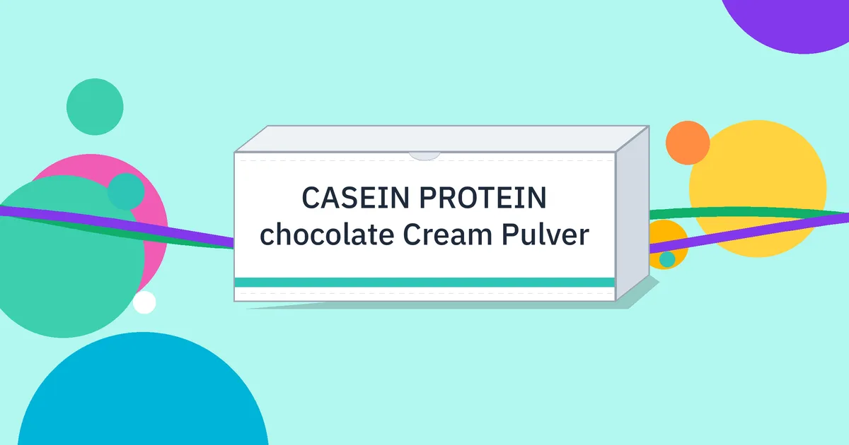 Symbolbild: Packung mit der Aufschrift CASEIN PROTEIN chocolate Cream Pulver (PZN 04078387) – Verfügbarkeit und Bezug in Apotheken in Frankfurt am Main