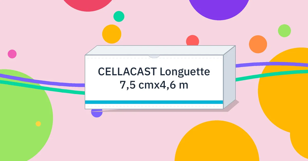 Symbolbild: Packung mit der Aufschrift CELLACAST Longuette 7,5 cmx4,6 m (PZN 14054577) – Verfügbarkeit und Bezug in Apotheken in Frankfurt am Main