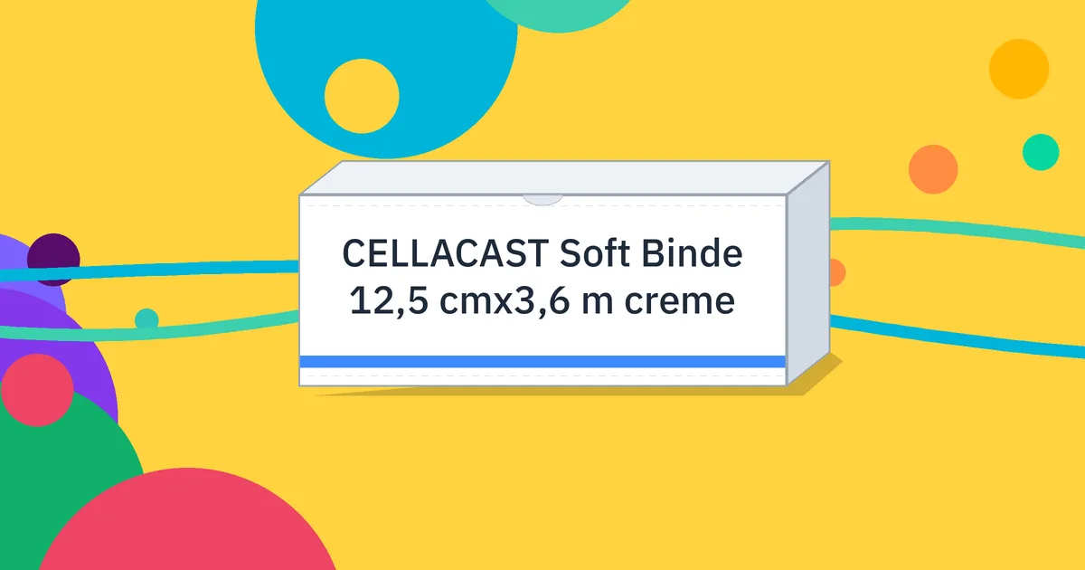 Symbolbild: Packung mit der Aufschrift CELLACAST Soft Binde 12,5 cmx3,6 m creme (PZN 11381867) – Verfügbarkeit und Bezug in Apotheken in Frankfurt am Main