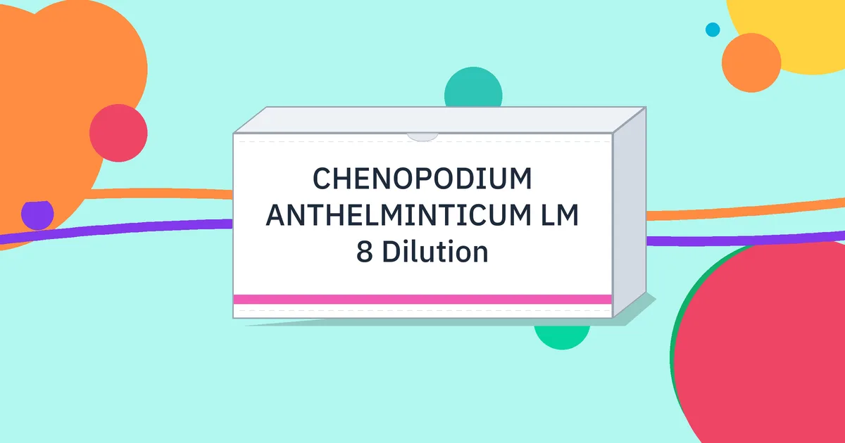 Symbolbild: Packung mit der Aufschrift CHENOPODIUM ANTHELMINTICUM LM 8 Dilution (PZN 13440775) – Verfügbarkeit und Bezug in Apotheken in Frankfurt am Main