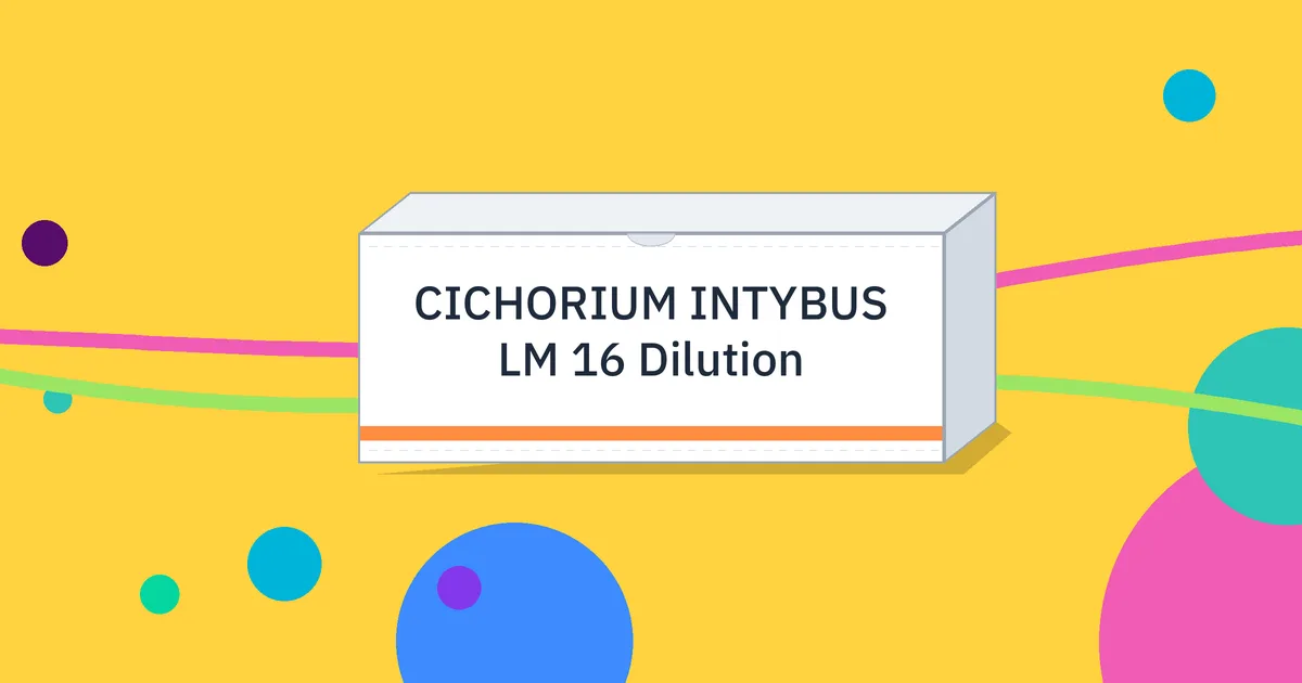 Symbolbild: Packung mit der Aufschrift CICHORIUM INTYBUS LM 16 Dilution (PZN 13446039) – Verfügbarkeit und Bezug in Apotheken in Frankfurt am Main