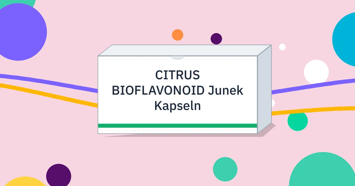 Symbolbild: Packung mit der Aufschrift CITRUS BIOFLAVONOID Junek Kapseln (PZN 05897928) – Verfügbarkeit und Bezug in Apotheken in Frankfurt am Main