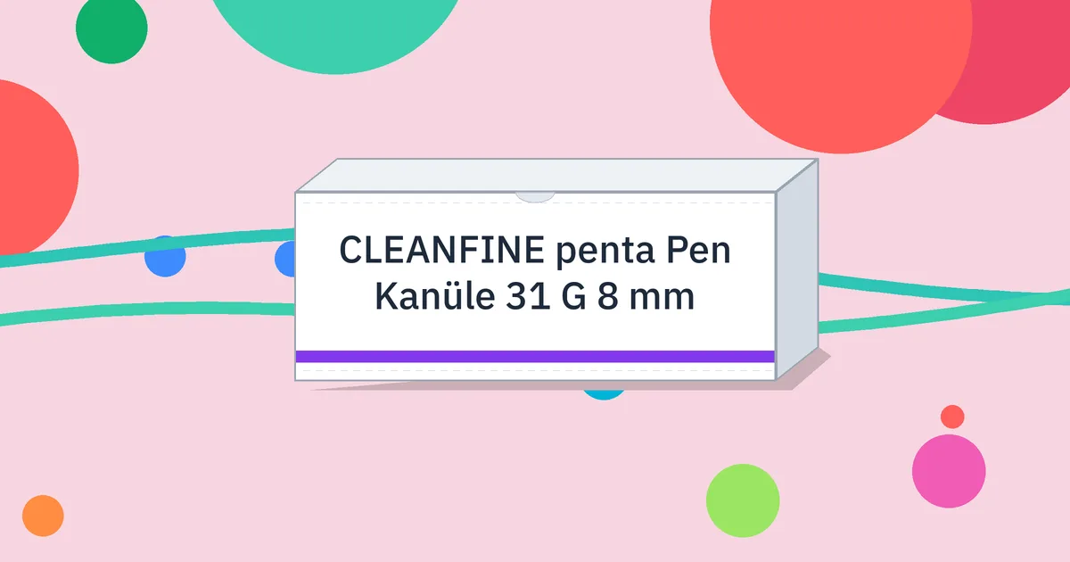 Symbolbild: Packung mit der Aufschrift CLEANFINE penta Pen Kanüle 31 G 8 mm (PZN 16874818) – Verfügbarkeit und Bezug in Apotheken in Frankfurt am Main