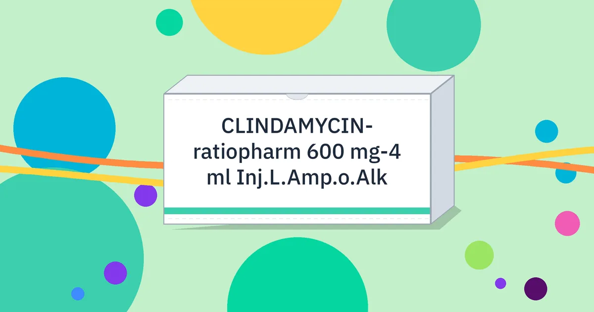 Symbolbild: Packung mit der Aufschrift CLINDAMYCIN-ratiopharm 600 mg-4 ml Inj.L.Amp.o.Alk (PZN 11641050) – Verfügbarkeit und Bezug in Apotheken in Frankfurt am Main
