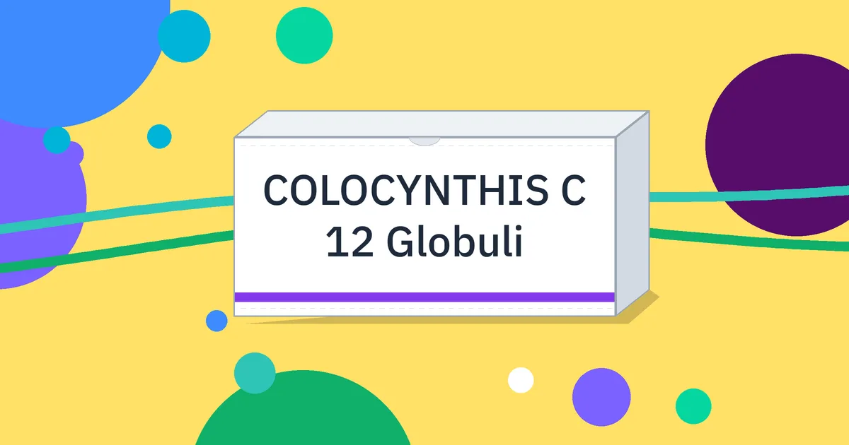 Symbolbild: Packung mit der Aufschrift COLOCYNTHIS C 12 Globuli (PZN 07165394) – Verfügbarkeit und Bezug in Apotheken in Frankfurt am Main
