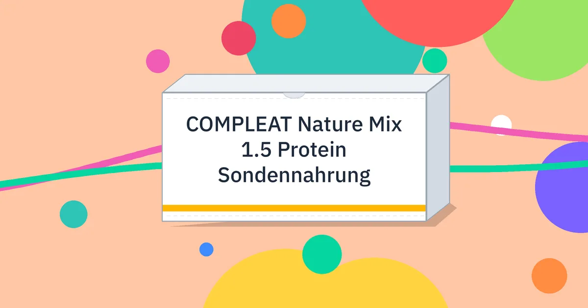 Symbolbild: Packung mit der Aufschrift COMPLEAT Nature Mix 1.5 Protein Sondennahrung (PZN 18827616) – Verfügbarkeit und Bezug in Apotheken in Frankfurt am Main