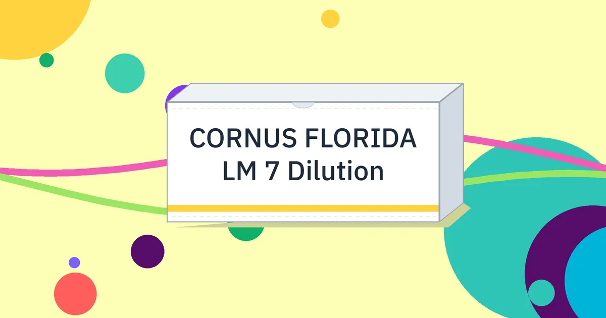 Symbolbild: Packung mit der Aufschrift CORNUS FLORIDA LM 7 Dilution (PZN 13452531) – Verfügbarkeit und Bezug in Apotheken in Frankfurt am Main