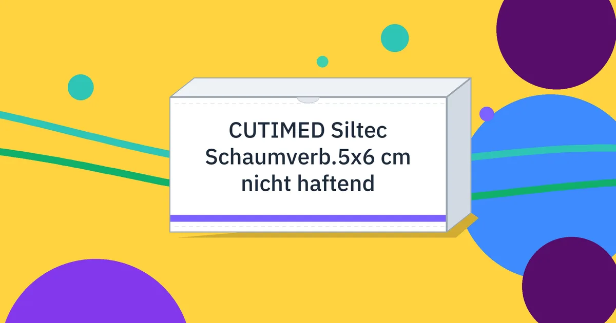 Symbolbild: Packung mit der Aufschrift CUTIMED Siltec Schaumverb.5x6 cm nicht haftend (PZN 11184279) – Verfügbarkeit und Bezug in Apotheken in Frankfurt am Main