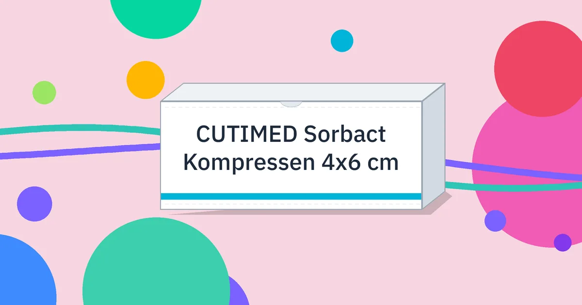 Symbolbild: Packung mit der Aufschrift CUTIMED Sorbact Kompressen 4x6 cm (PZN 17310578) – Verfügbarkeit und Bezug in Apotheken in Frankfurt am Main